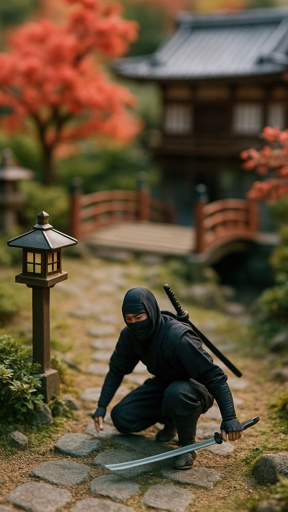 Stealthy ninja in traditional garden. | Free Photo - rawpixel