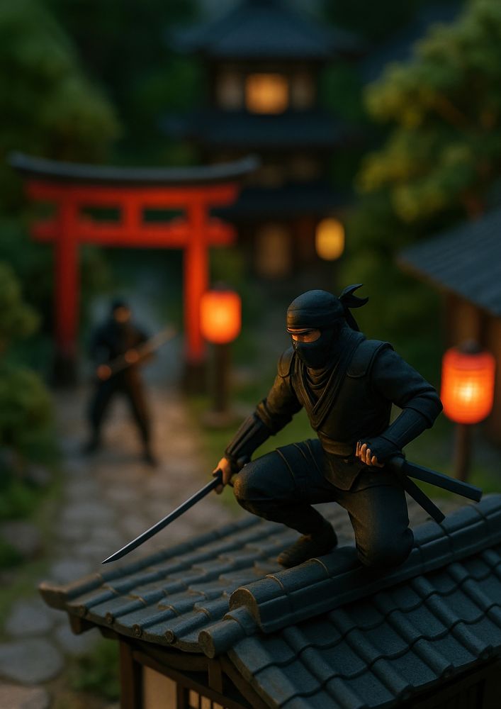Stealthy ninjas in traditional setting | Free Photo - rawpixel