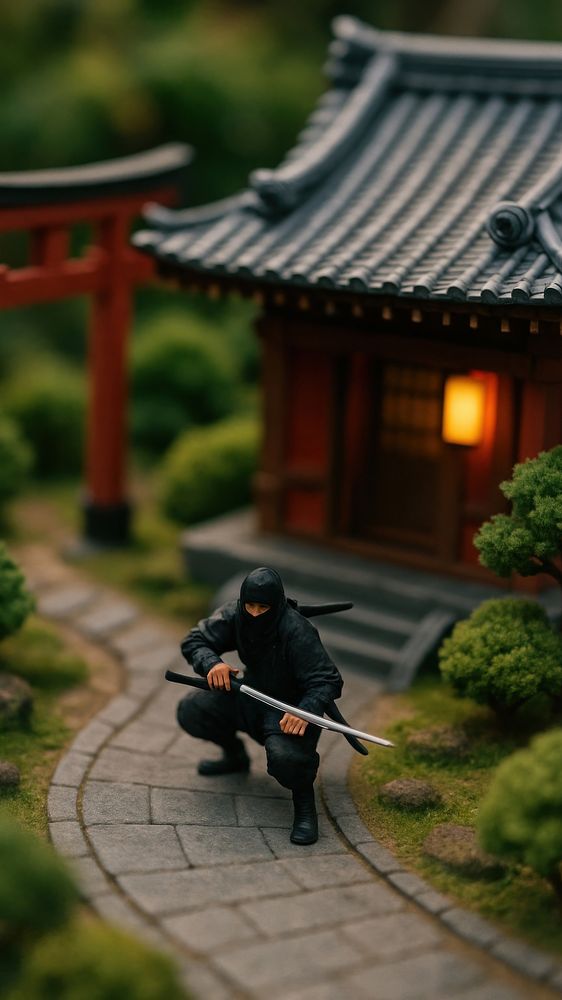 Stealthy ninja near temple | Free Photo - rawpixel