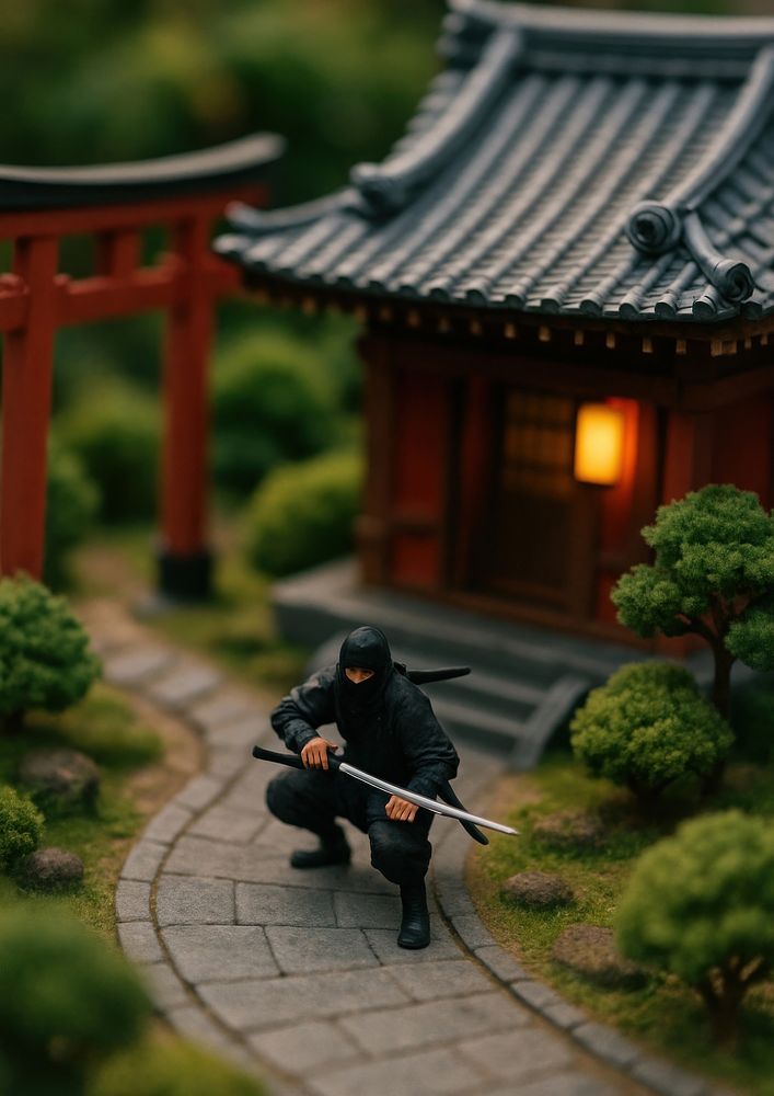 Stealthy ninja guards temple | Free Photo - rawpixel