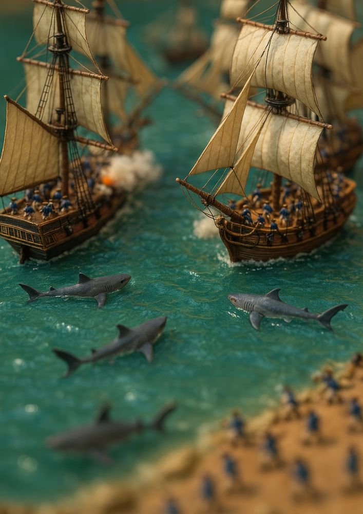 Historic naval battle scene. | Free Photo - rawpixel