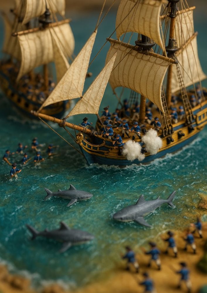 Historic naval battle scene | Free Photo - rawpixel