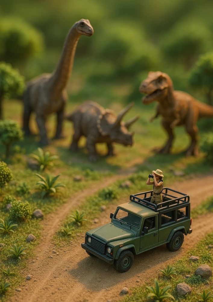 Safari adventure with dinosaurs | Free Photo - rawpixel
