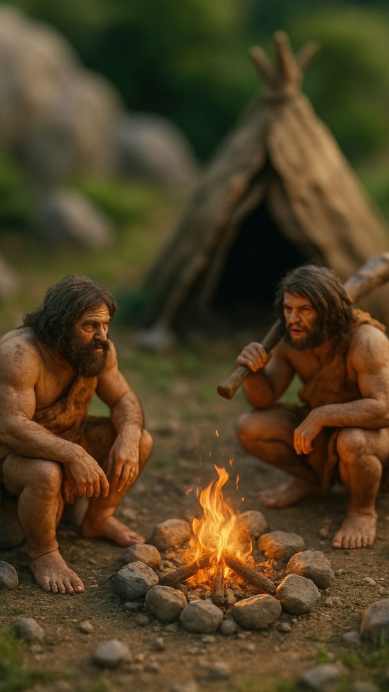 Prehistoric humans around fire | Free Photo - rawpixel