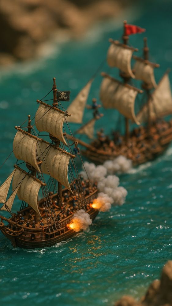 Historic naval battle scene. | Free Photo - rawpixel
