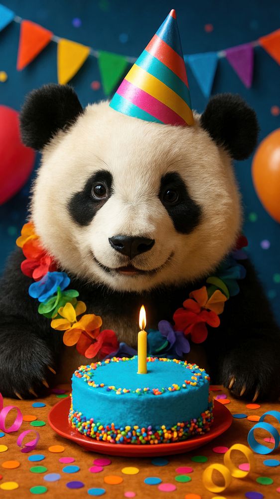 Festive panda birthday celebration | Free Photo - rawpixel
