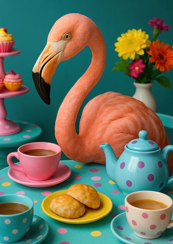 Flamingo-themed whimsical tea party | Free Photo - rawpixel