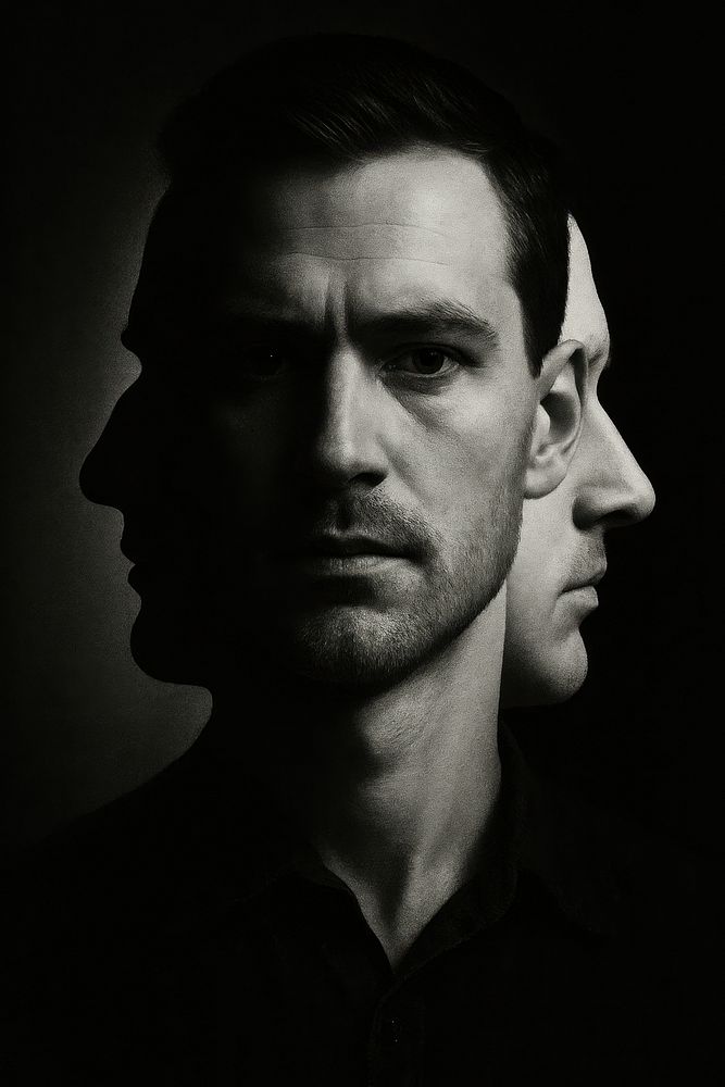 Three-faced enigmatic portrait art. | Free Photo - rawpixel