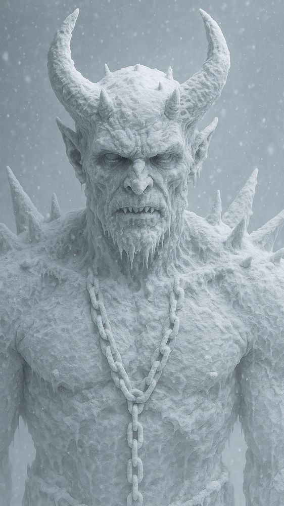 Icy demon with horns | Free Photo Illustration - rawpixel