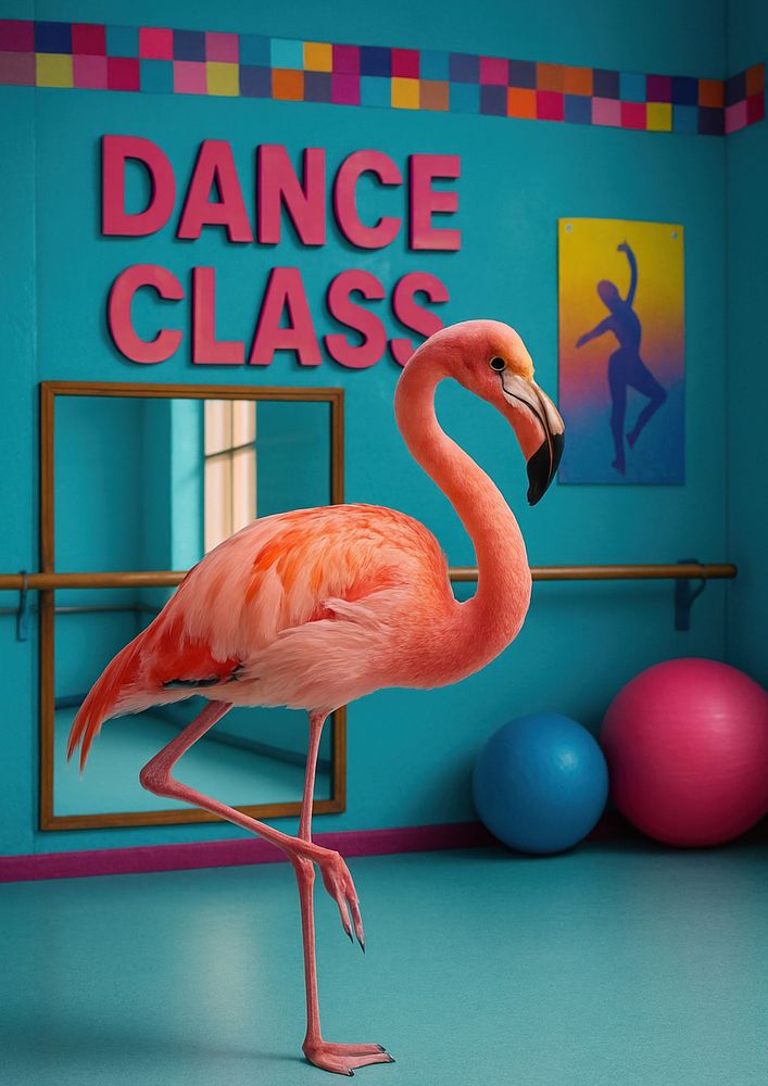 Flamingo dancing in studio. | Free Photo - rawpixel