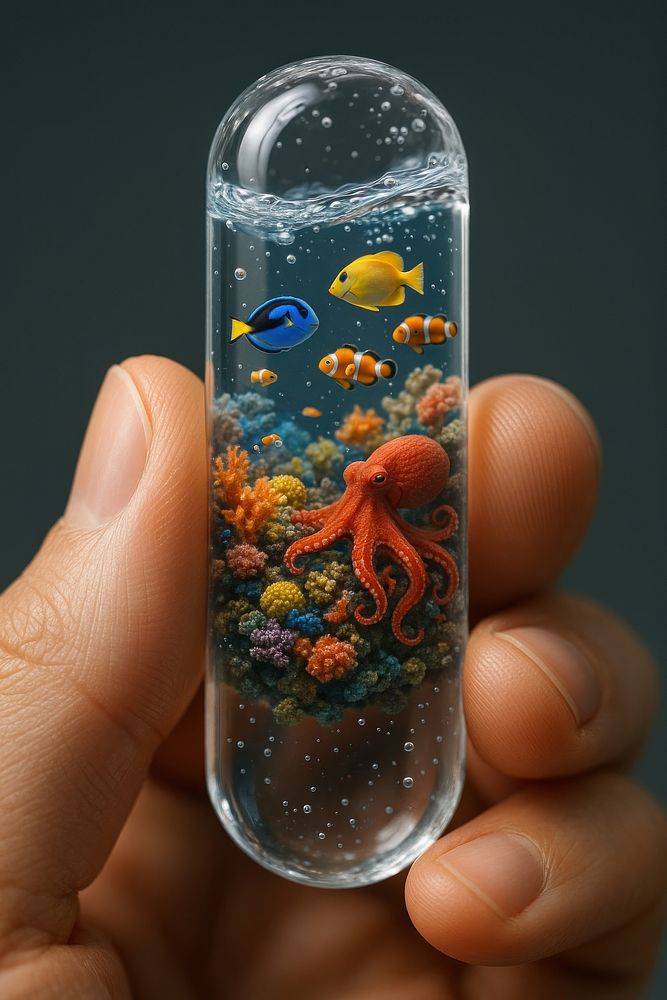 Miniature ocean ecosystem capsule | Free Photo - rawpixel