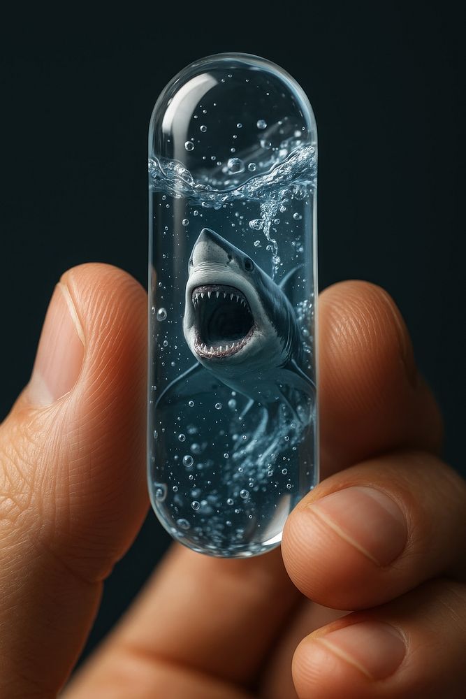 Shark encapsulated in pill | Free Photo - rawpixel