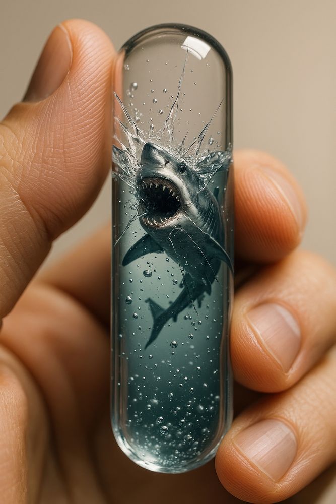 Miniature shark in capsule | Free Photo - rawpixel