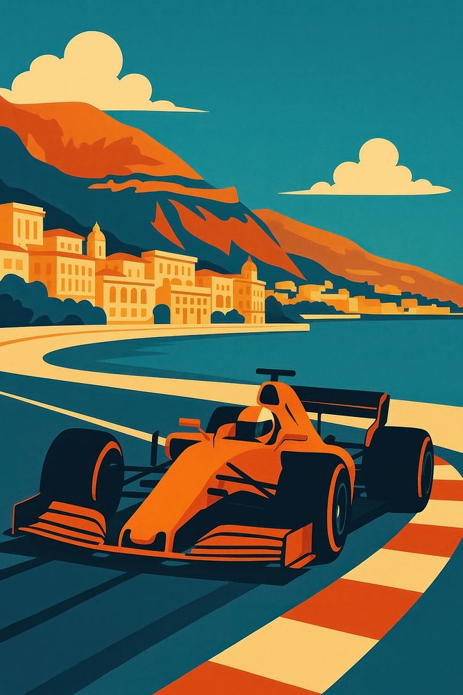 Vibrant race car illustration | Free Photo Illustration - rawpixel