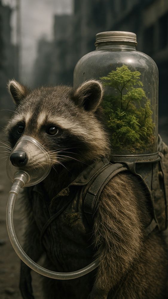 Raccoon with futuristic survival gear | Free Photo - rawpixel