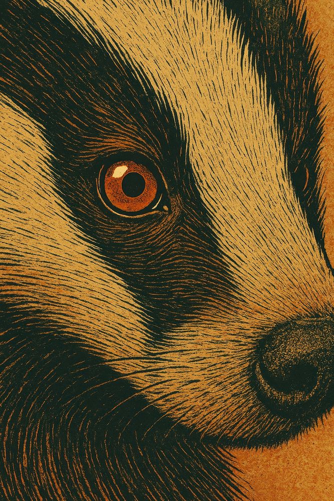 Intricate badger illustration art | Free Photo Illustration - rawpixel