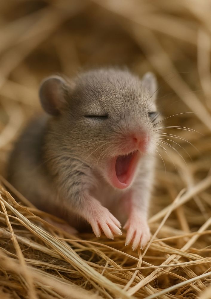 Adorable yawning baby mouse photo. | Free Photo - rawpixel