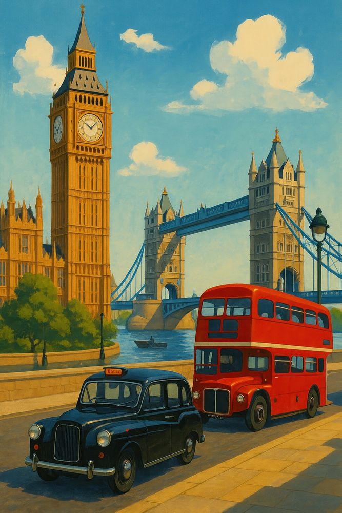 Iconic London landmarks illustration | Free Photo Illustration - rawpixel