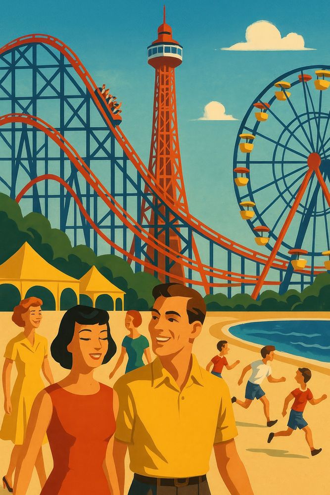 Retro amusement park fun | Free Photo Illustration - rawpixel