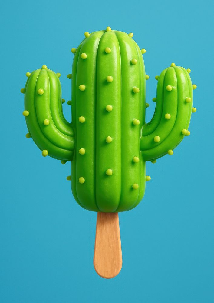 Cactus popsicle surreal illustration | Free Photo Illustration - rawpixel