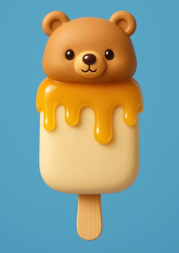 Cute bear popsicle illustration. | Free Photo Illustration - rawpixel