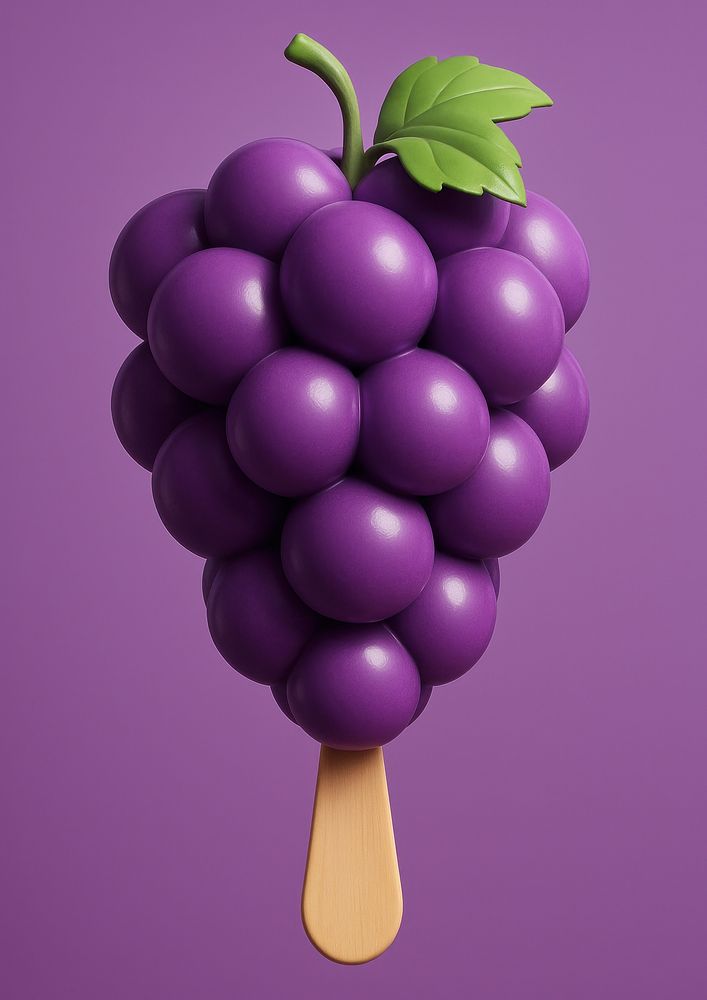Vibrant grape popsicle illustration. | Free Photo Illustration - rawpixel