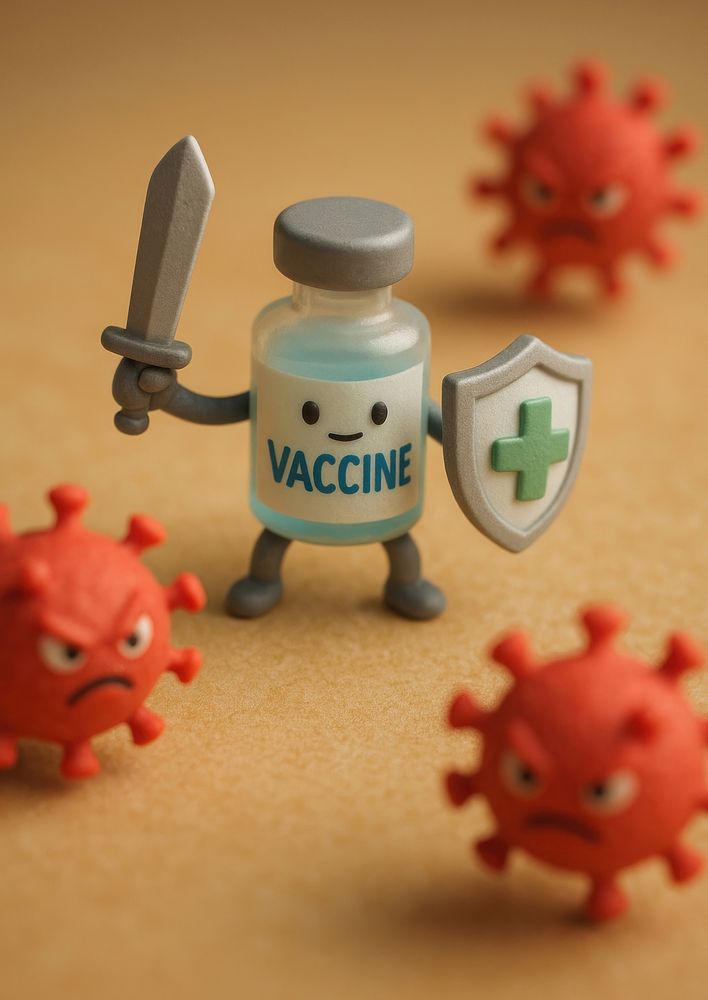 Vaccine battles virus figures. | Free Photo - rawpixel