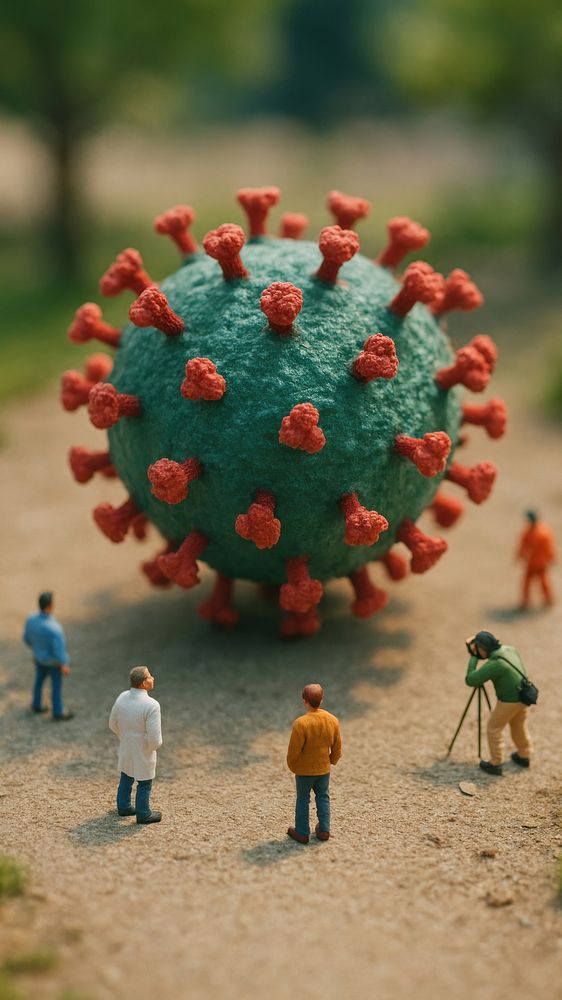 Miniature figures examine virus | Free Photo - rawpixel