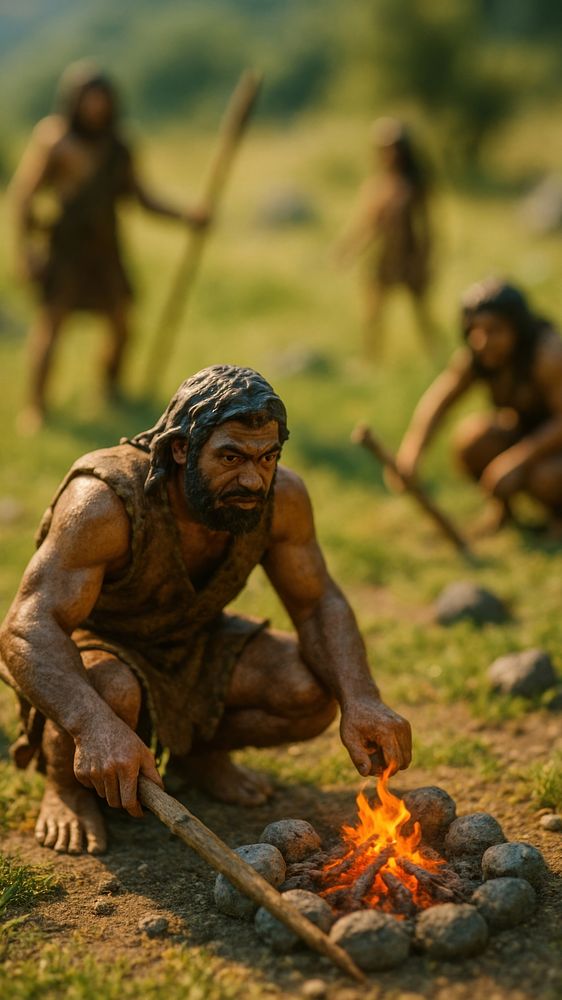 Ancient humans around fire | Free Photo - rawpixel