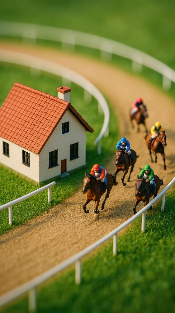 Miniature horse racing scene | Free Photo - rawpixel