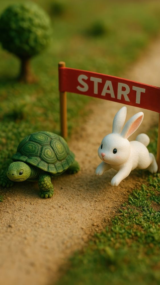 Tortoise and hare race start. | Free Photo - rawpixel