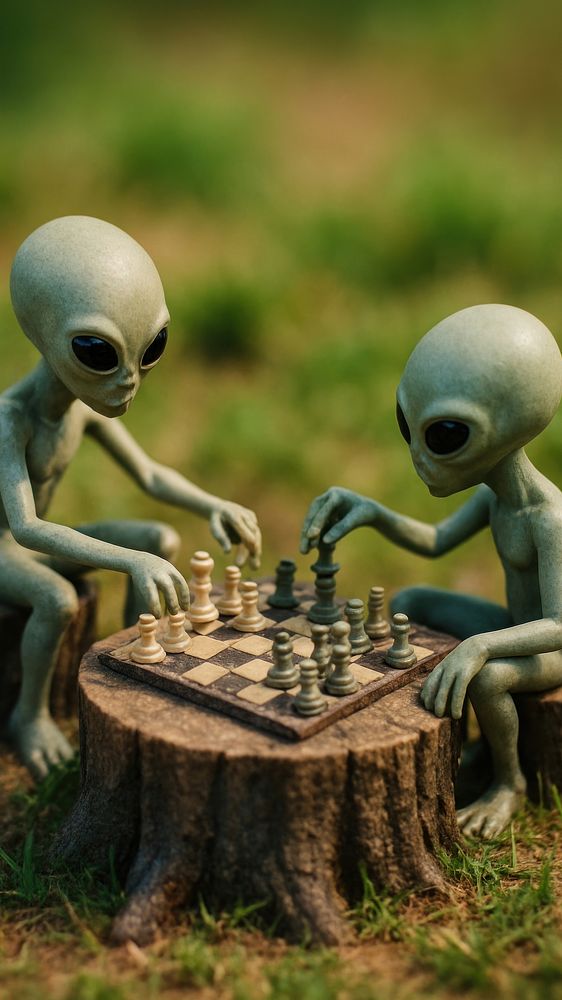 Aliens playing chess outdoors | Free Photo - rawpixel
