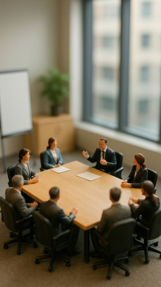 Miniature business meeting scene | Free Photo - rawpixel
