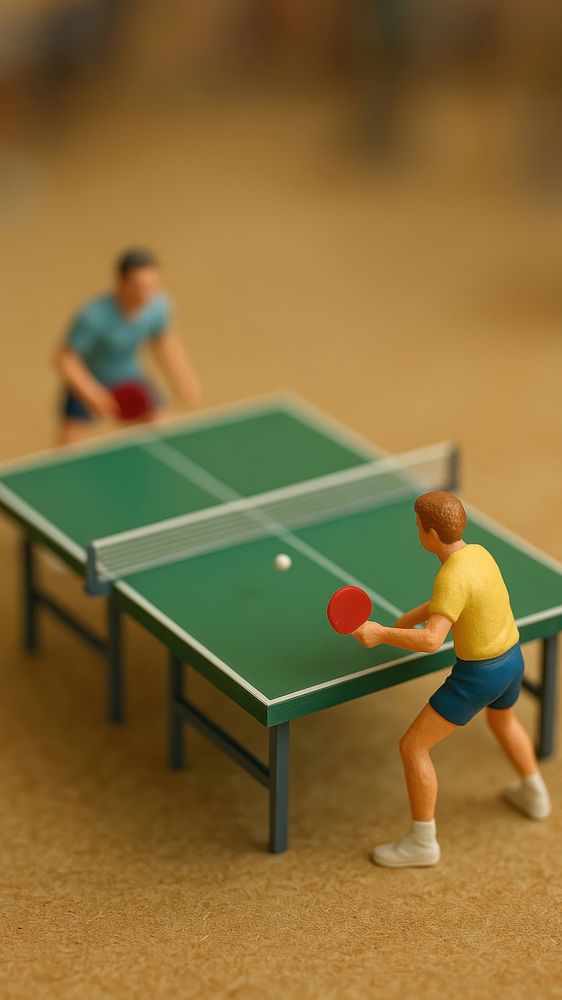 Miniature table tennis match scene. | Free Photo - rawpixel