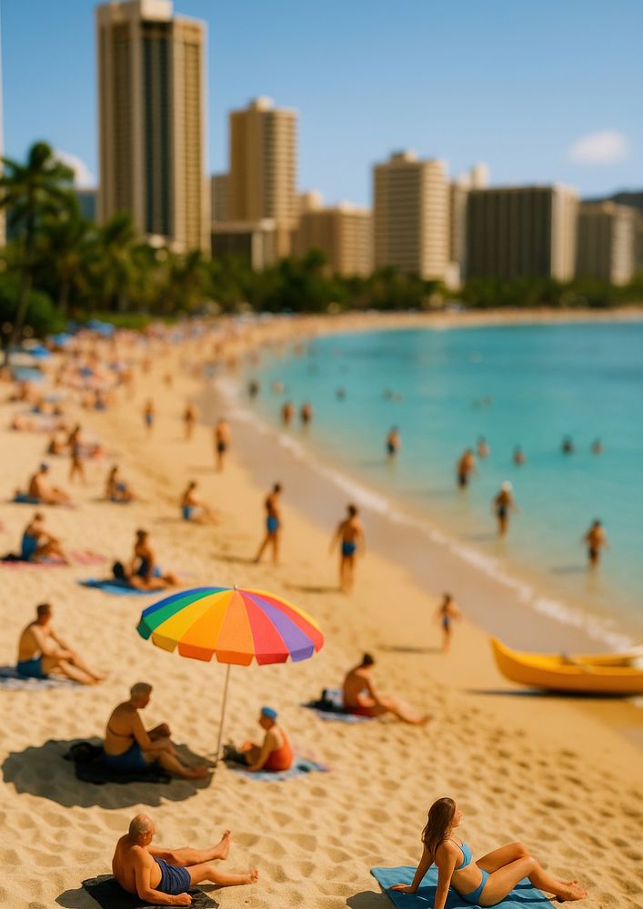 Vibrant beach scene relaxation | Free Photo - rawpixel