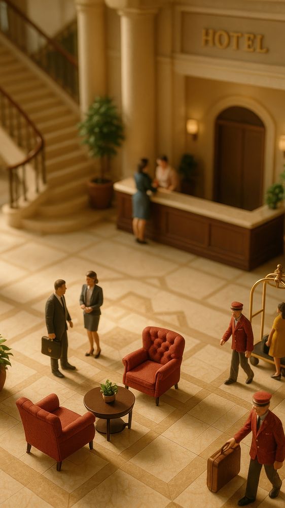Elegant hotel lobby interaction | Free Photo - rawpixel