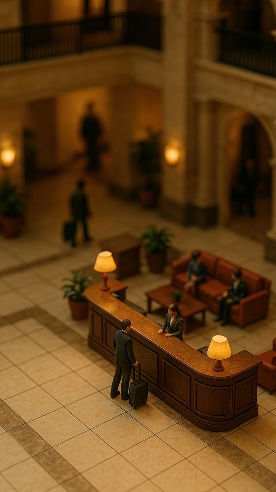 Elegant hotel lobby scene. | Free Photo - rawpixel