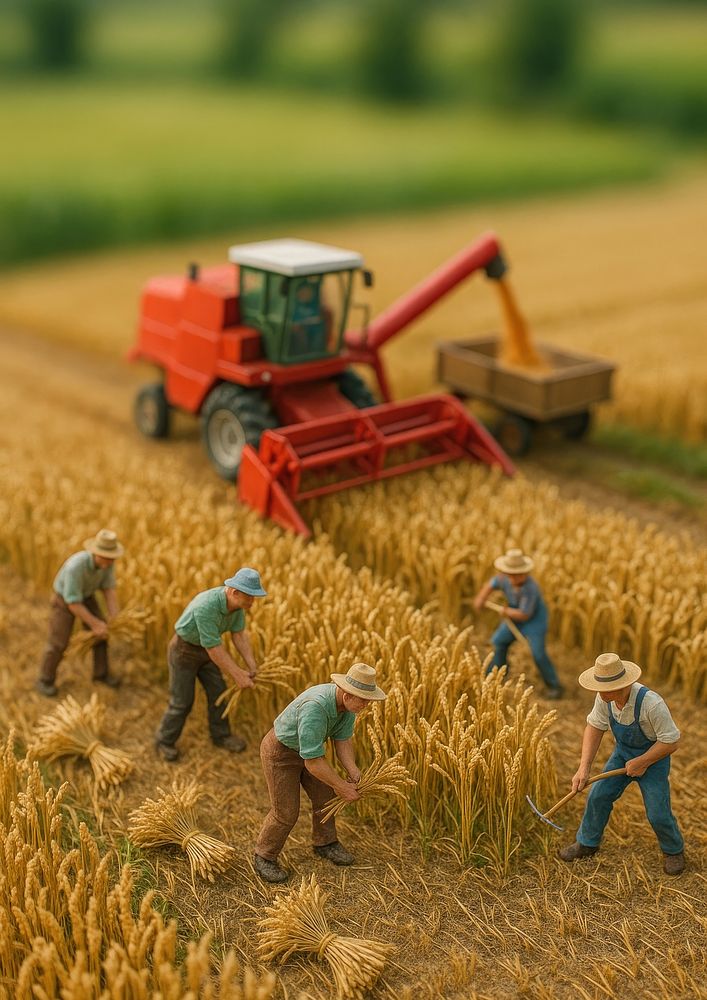 Miniature farming harvest scene | Free Photo - rawpixel