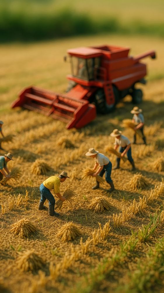 Miniature farming harvest scene | Free Photo - rawpixel