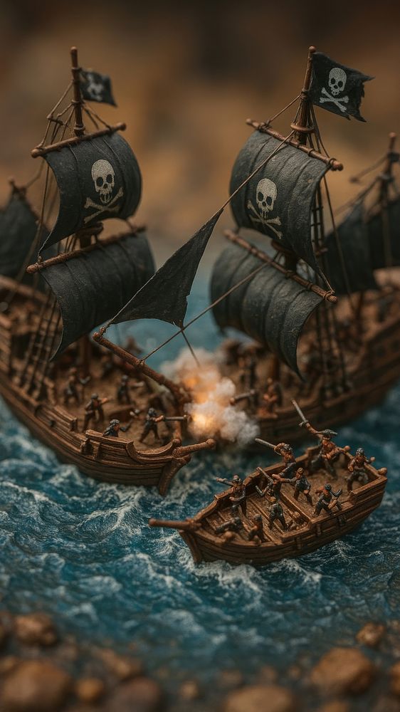 Pirate ships in battle scene | Free Photo - rawpixel