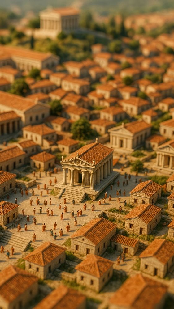 Ancient Greek cityscape model | Free Photo - rawpixel