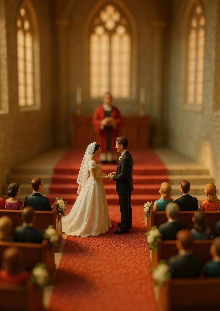Miniature wedding ceremony scene | Free Photo - rawpixel