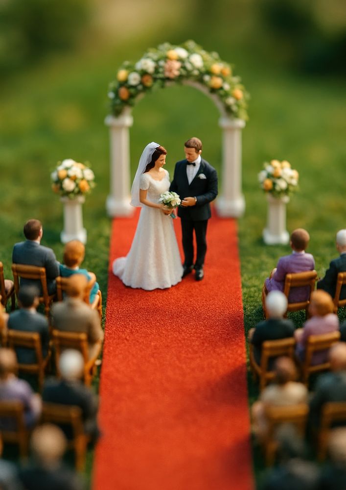 Miniature wedding ceremony scene | Free Photo - rawpixel