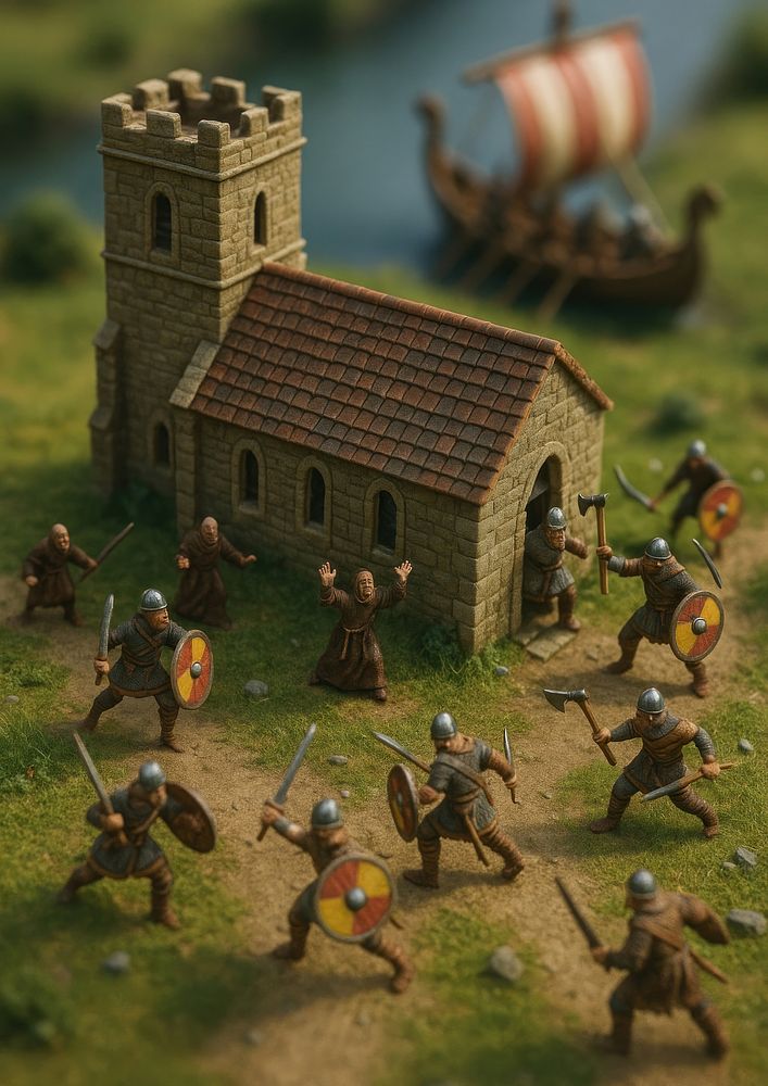 Medieval Viking raid scene. | Free Photo - rawpixel