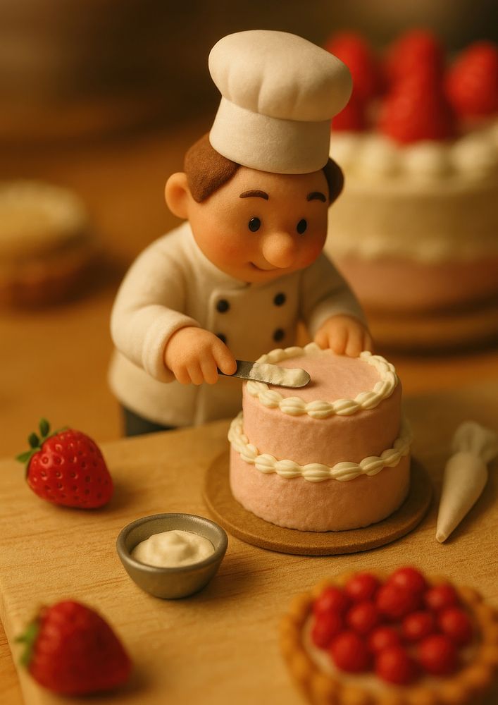 Charming miniature pastry chef | Free Photo - rawpixel