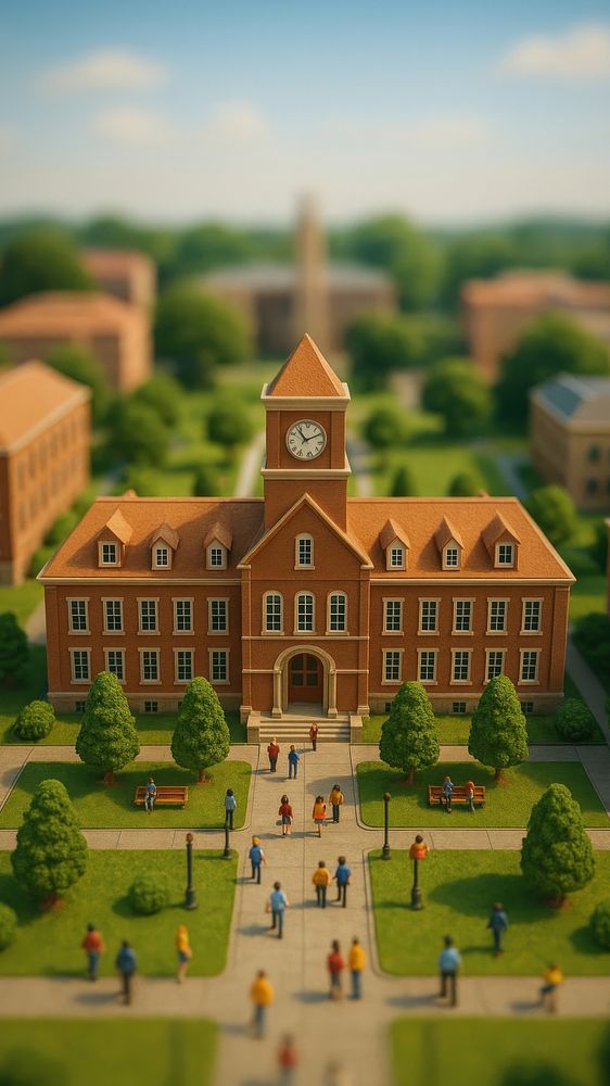 Charming miniature college campus scene | Free Photo - rawpixel
