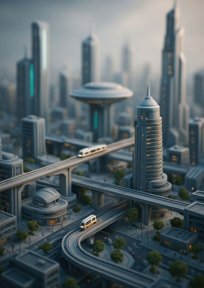 Futuristic urban transportation landscape. | Free Photo - rawpixel