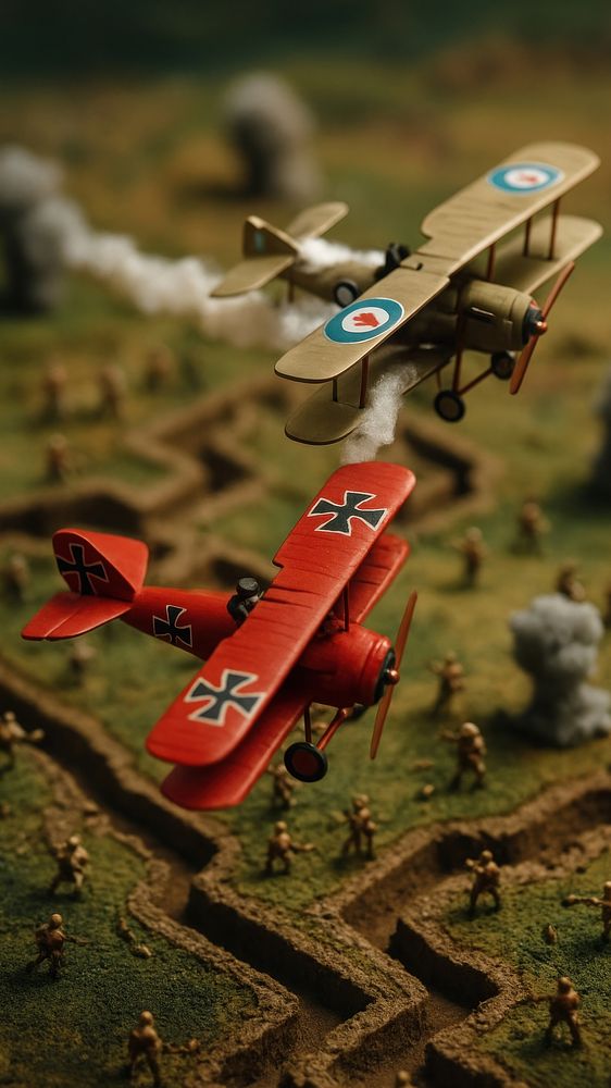 Vintage aerial combat scene | Free Photo - rawpixel