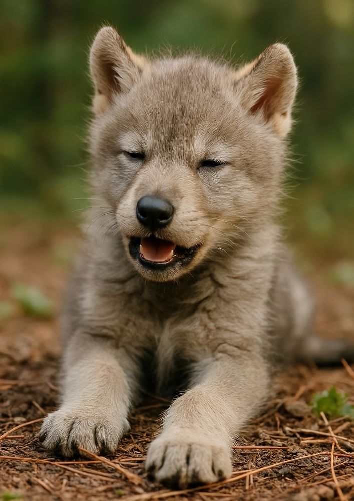 Adorable wolf pup in nature. | Free Photo - rawpixel