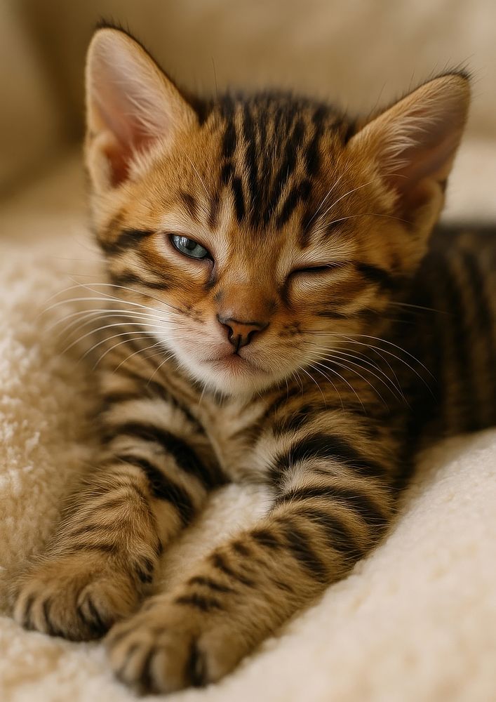 Adorable winking kitten portrait | Free Photo - rawpixel
